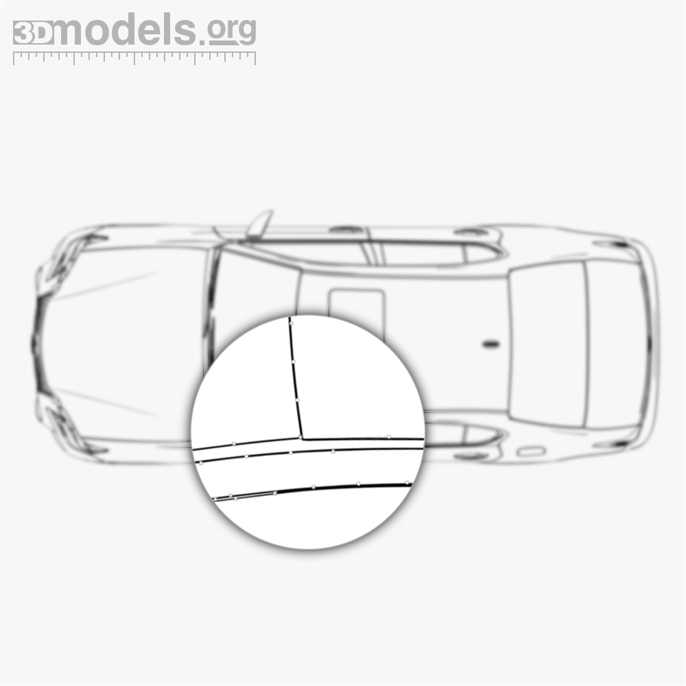 Lexus GS hybrid 2018 Vector Blueprint - 3DModels.org