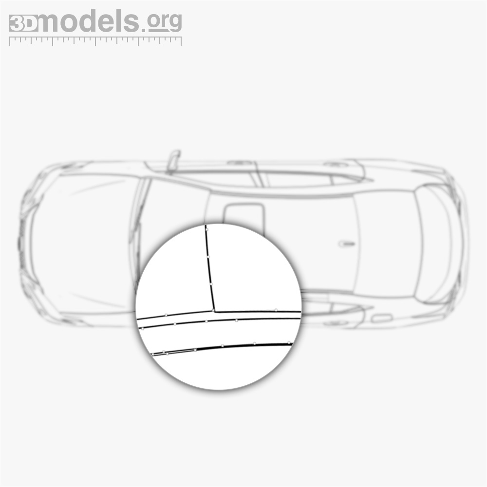 Lexus ES Híbrido 2024 Plano Vectorial - 3DModels.org