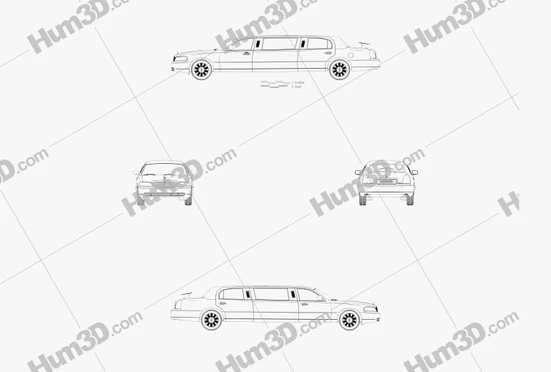 Limousine blueprints Download in PNG - 3DModels.org