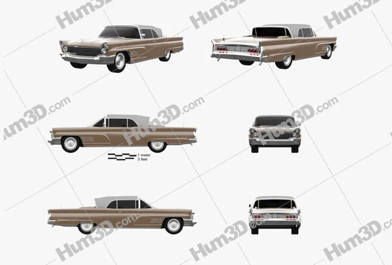 Lincoln Continental blueprints Download in PNG - 3DModels.org