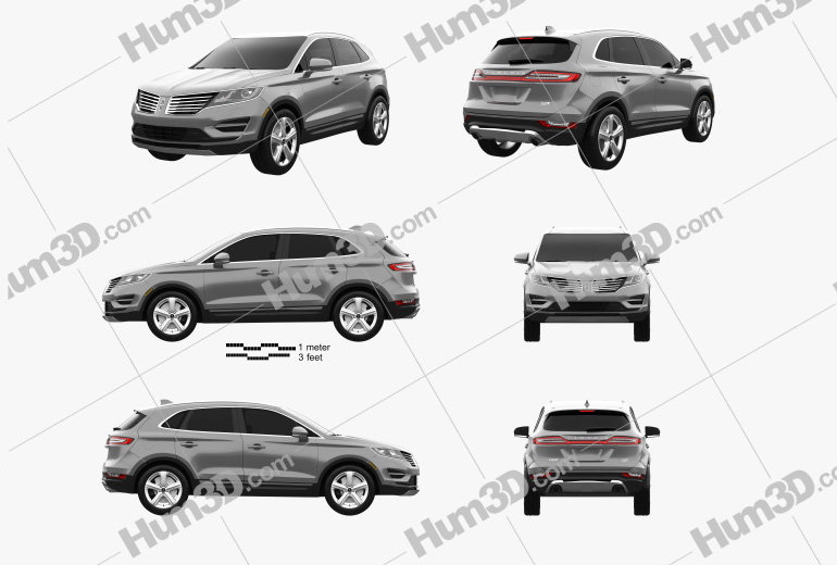 Lincoln MKC Reserve 2018 Blueprint Template - 3DModels.org