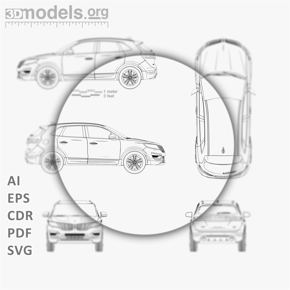 林肯 MKC Reserve 2018 矢量蓝图 - 3DModels.org