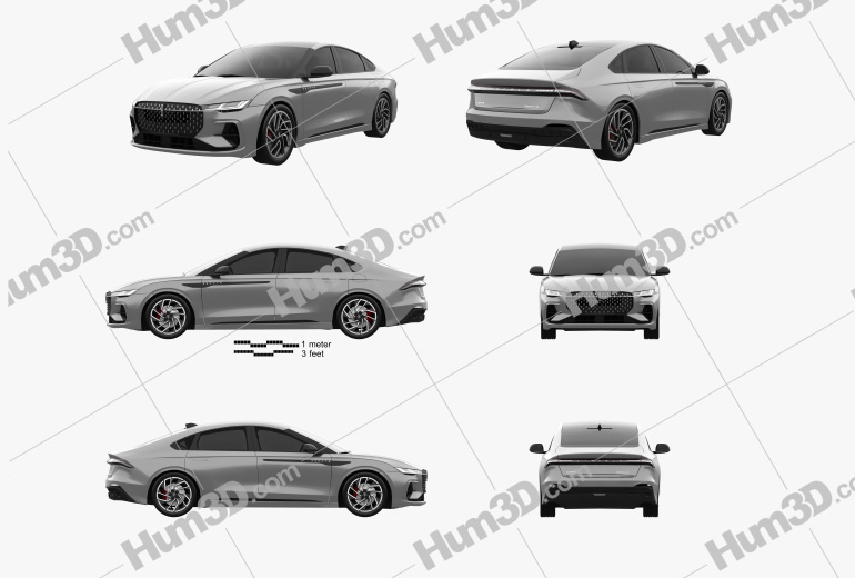 Lincoln Zephyr CN-spec 2022 Blueprint Template - 3DModels.org