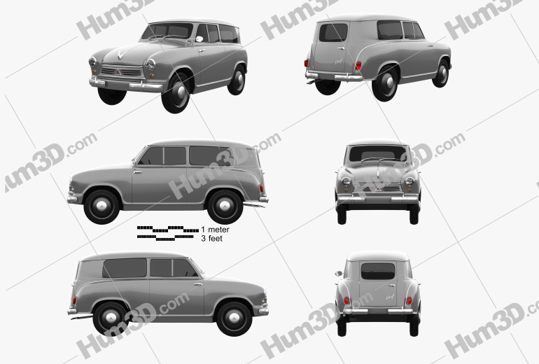 Lloyd LS 400 1953 Blueprint Template - 3DModels.org
