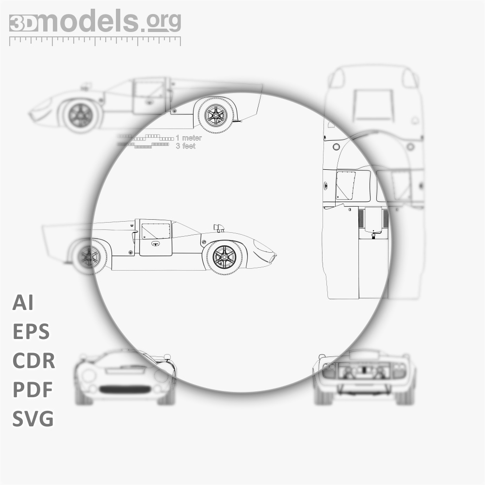 Lola T70 1967 Vector Blueprint - 3DModels.org