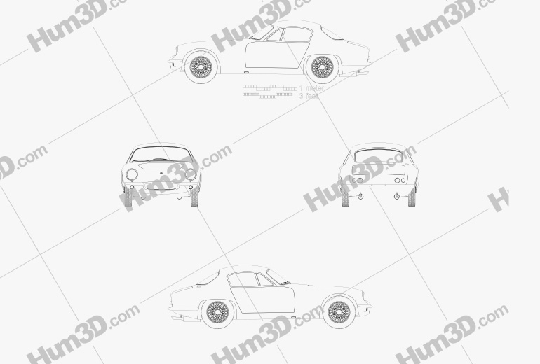 Lotus Elite 1957 Blueprint - 3DModels.org
