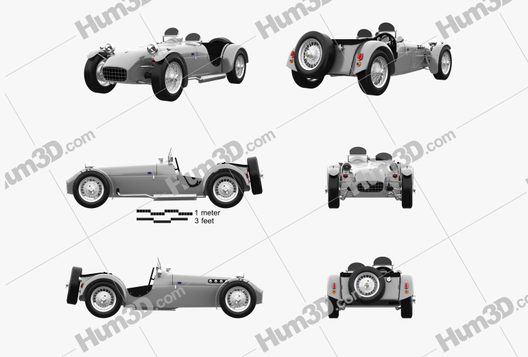 Lotus Seven 1957 Blueprint Template - 3DModels.org
