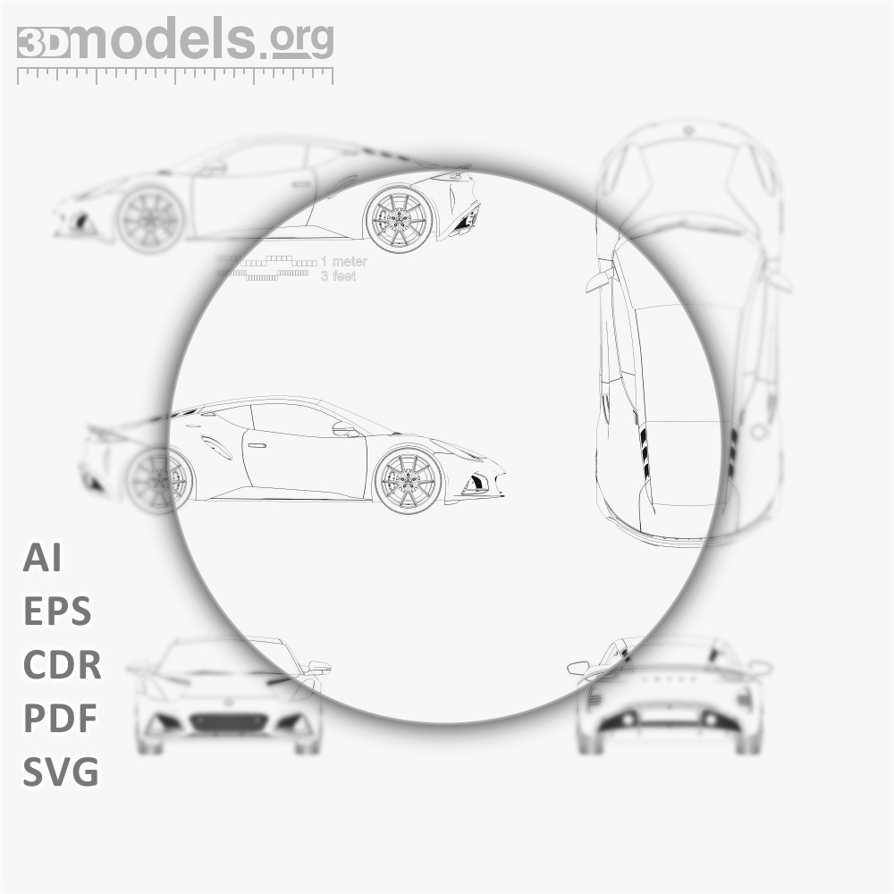 Lotus Emira First Edition 2020 Vector Blueprint - 3DModels.org