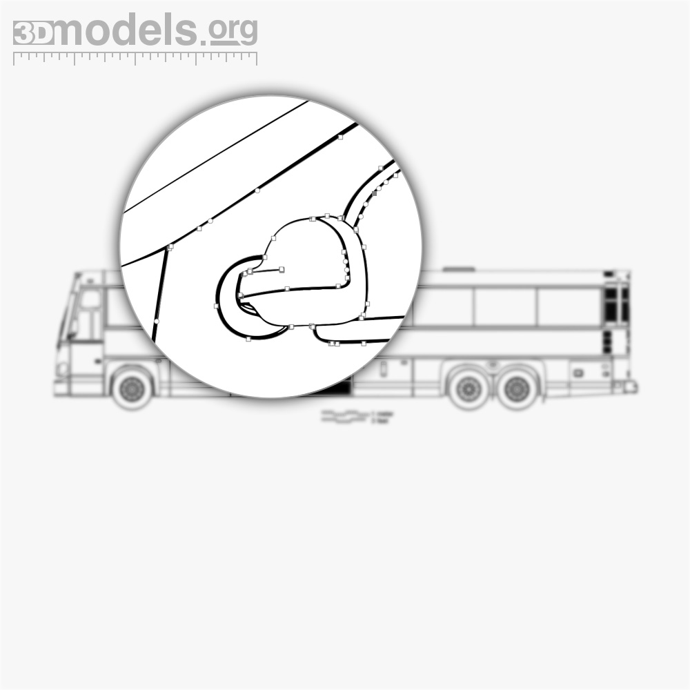 MCI D4500 CT Transit Bus 2008 Vector Blueprint - 3DModels.org