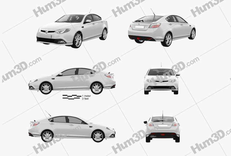 MG6 GT 2015 Blueprint Template - 3DModels.org