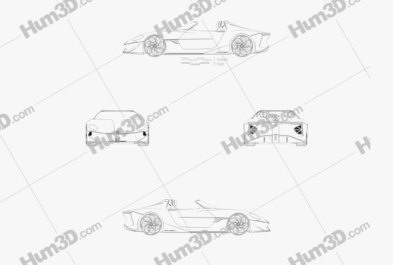 MG Cyberster 2022 Чертеж - 3DModels.org