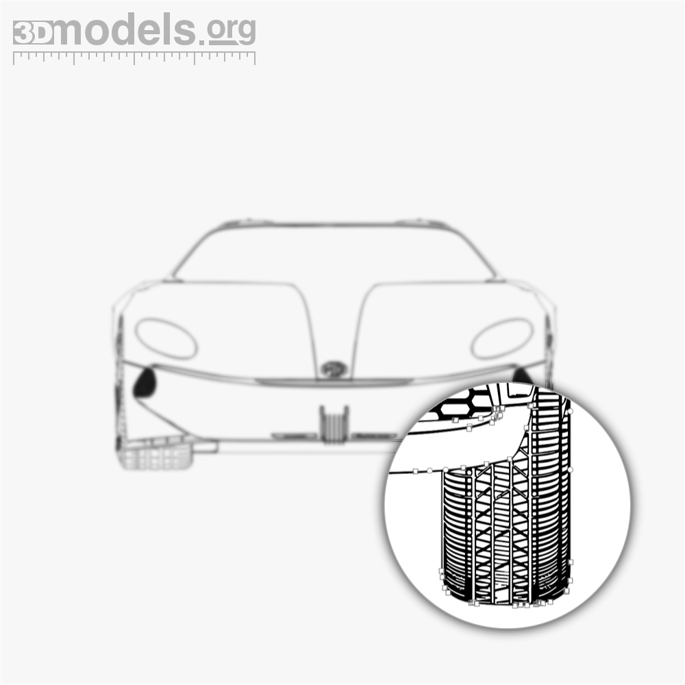 MG Cyberster 2024 Vector Blueprint - 3DModels.org