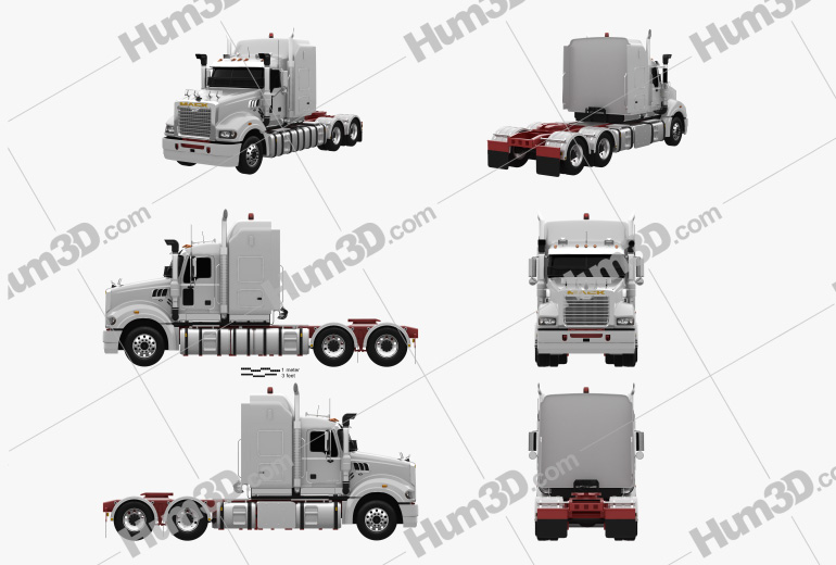 Mack Super-Liner High Rise Sleeper Cab Tractor Truck 2007 Blueprint ...