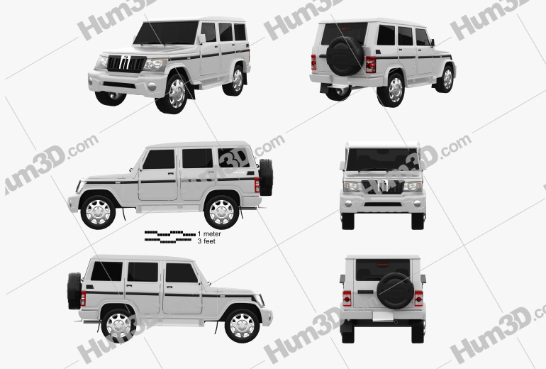 Mahindra Bolero 2014 Blueprint Template - 3DModels.org