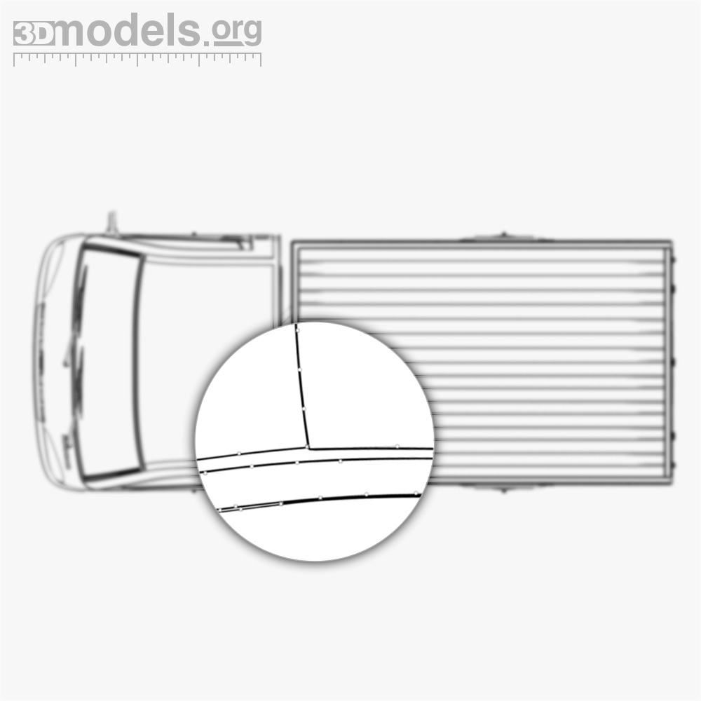 Mahindra Maxximo Pickup 2015 Vector Blueprint - 3DModels.org