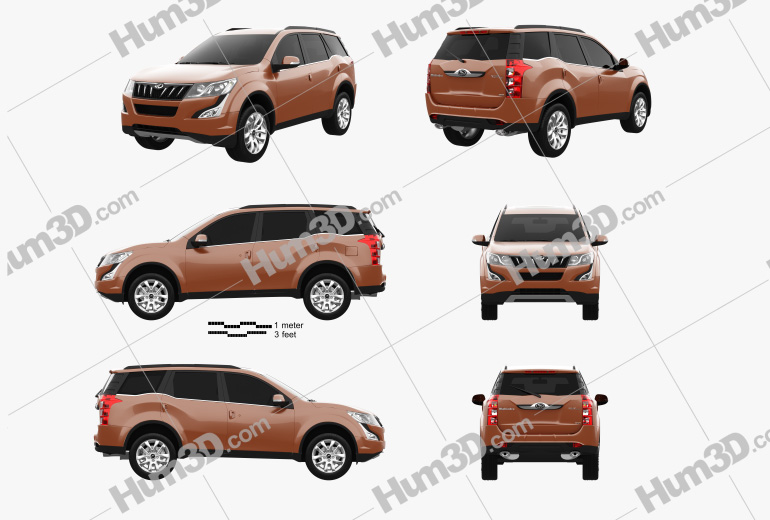 Mahindra XUV500 2018 Blueprint Template - 3DModels.org