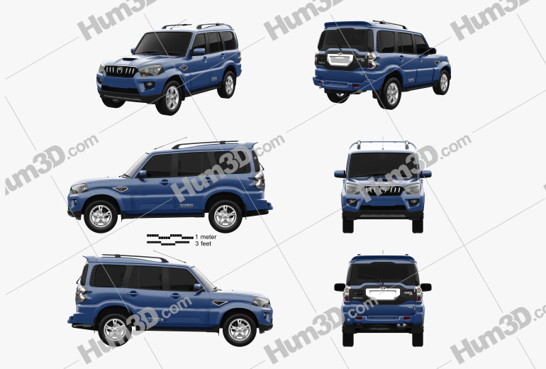 Mahindra Scorpio 2018 Blueprint Template - 3DModels.org