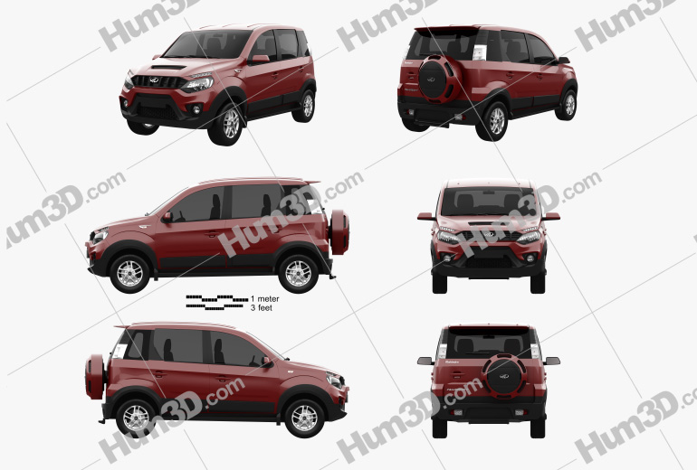 Mahindra NuvoSport 2018 Blueprint Template - 3DModels.org