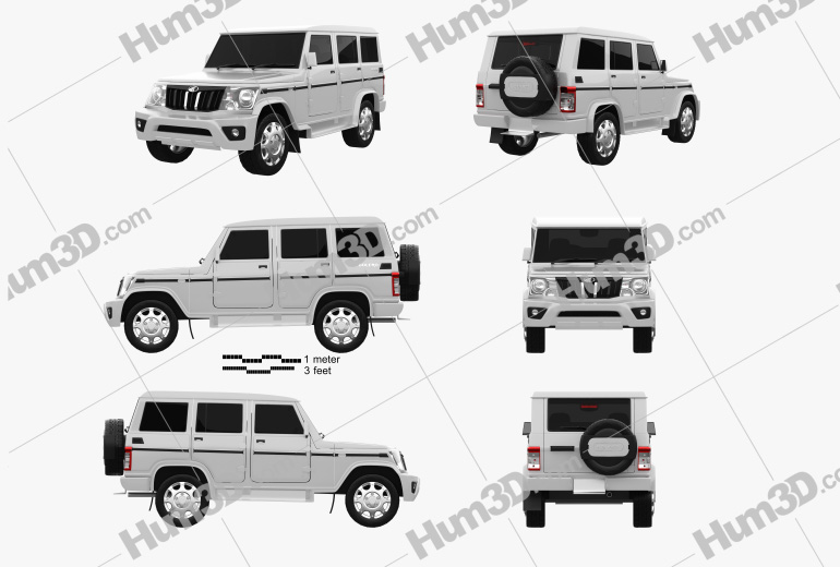 Mahindra Bolero 2022 Blueprint Template - 3DModels.org