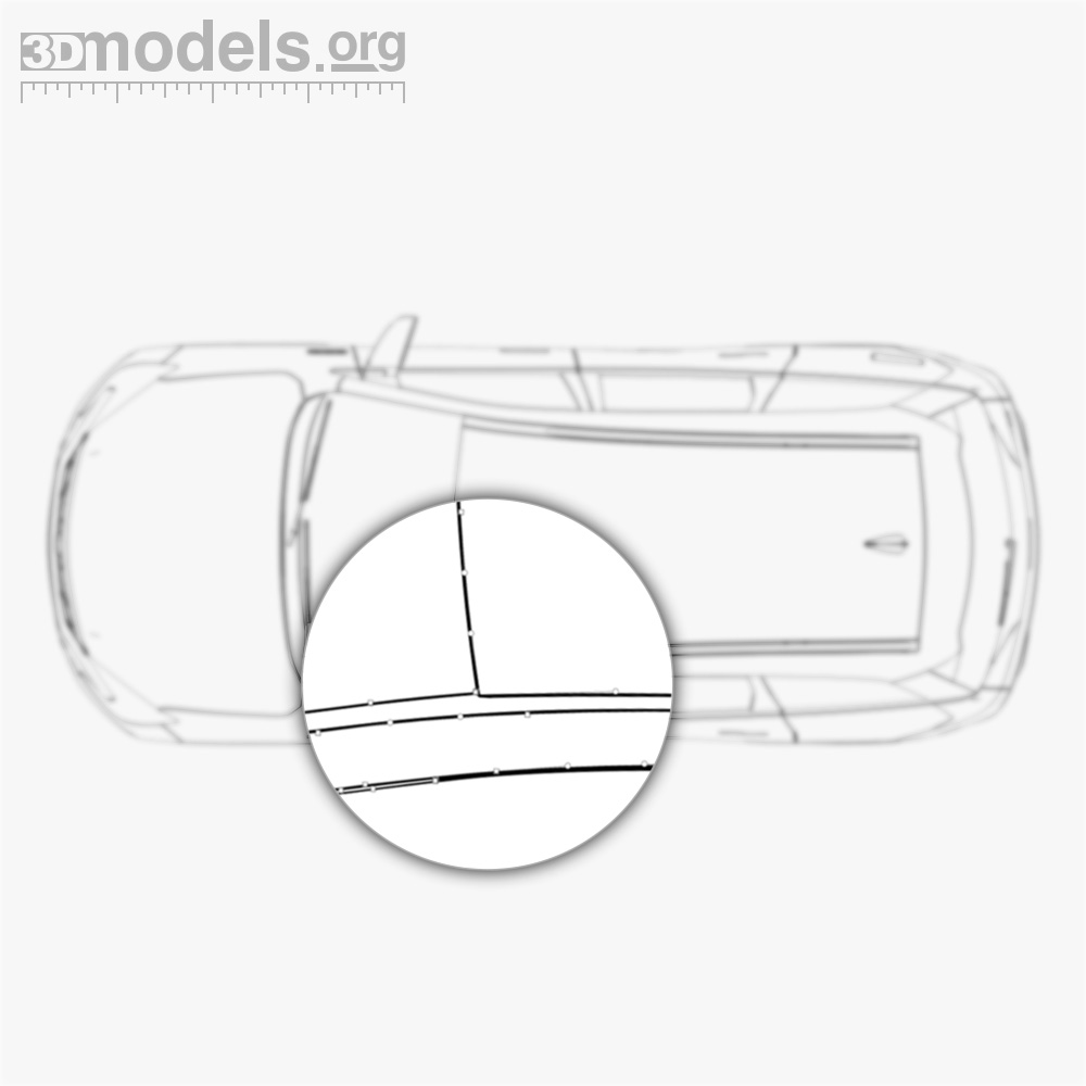 Mahindra XUV700 2024 Vector Blueprint - 3DModels.org