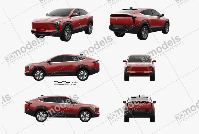 Mahindra XEV 9E 2025 Blueprint Template - 3DModels.org