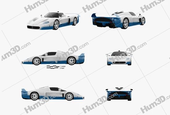 Maserati blueprints Download in PNG - 3DModels.org