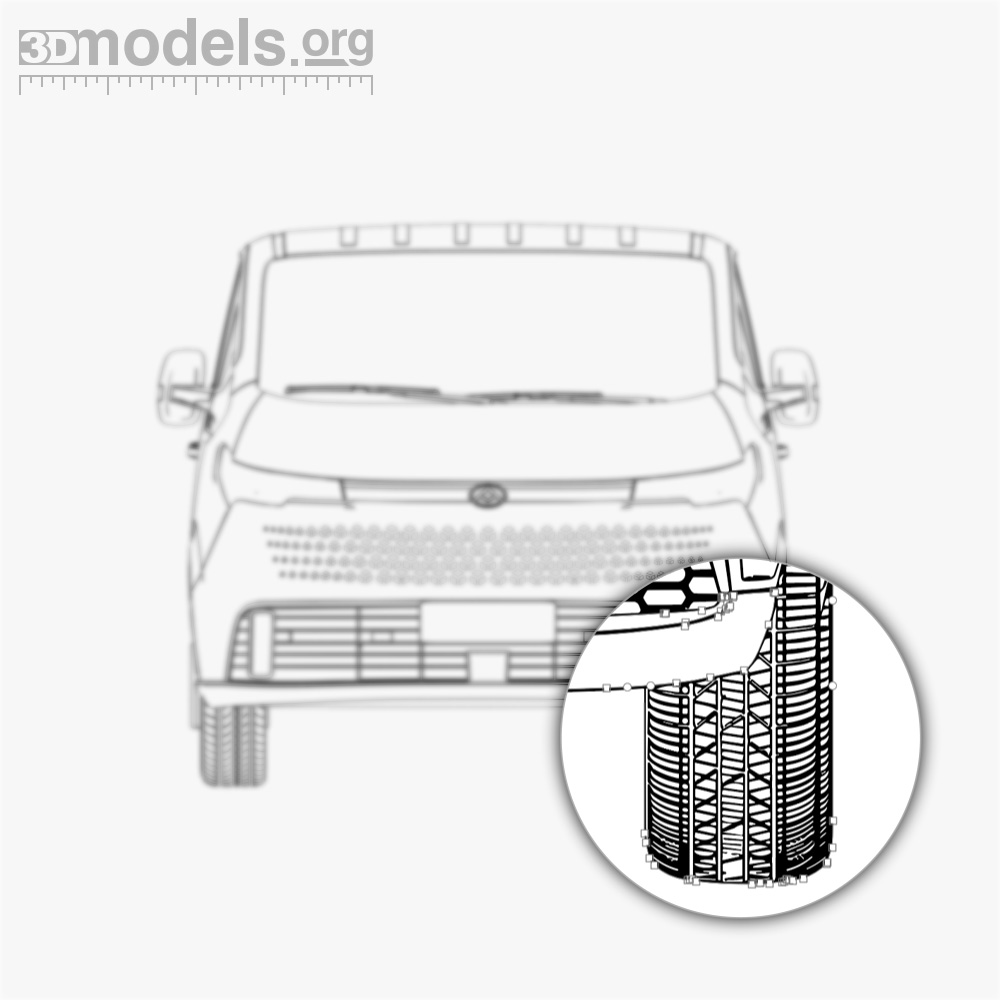 Maxus eDELIVER 7 Panel Van L2H1 2025 Vector Blueprint - 3DModels.org