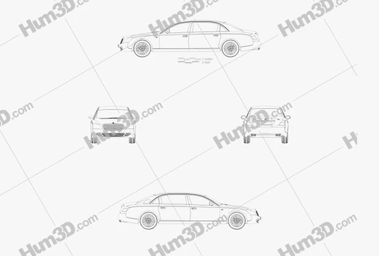 Maybach blueprints Download in PNG - 3DModels.org