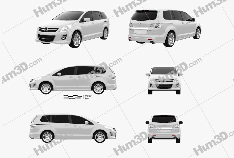 Mazda 8 MPV 2013 Blueprint Template - 3DModels.org