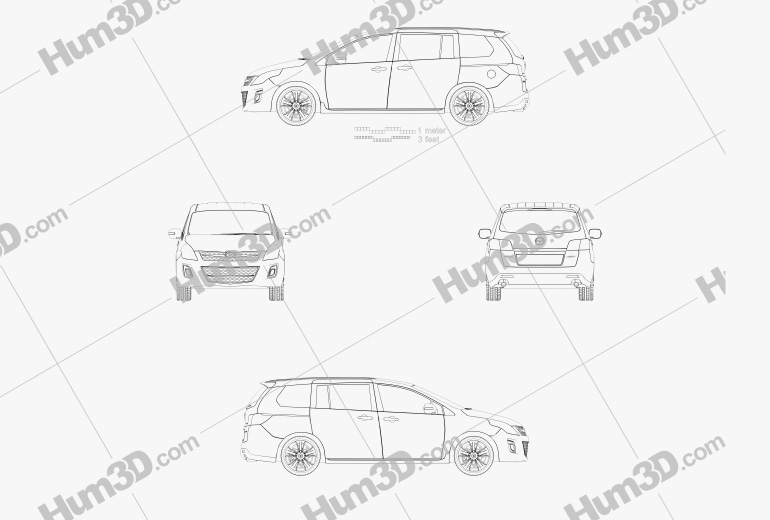 Mazda 8 MPV 2013 Blueprint - 3DModels.org