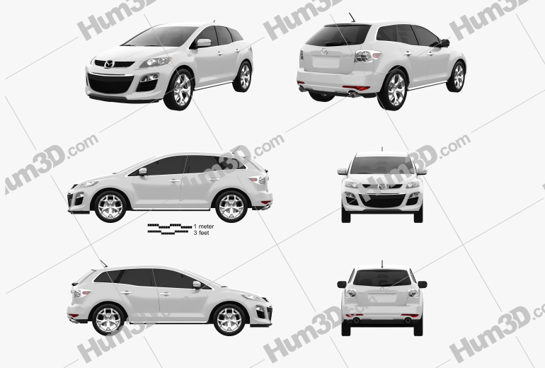 Mazda CX-7 2013 Blueprint Template - 3DModels.org