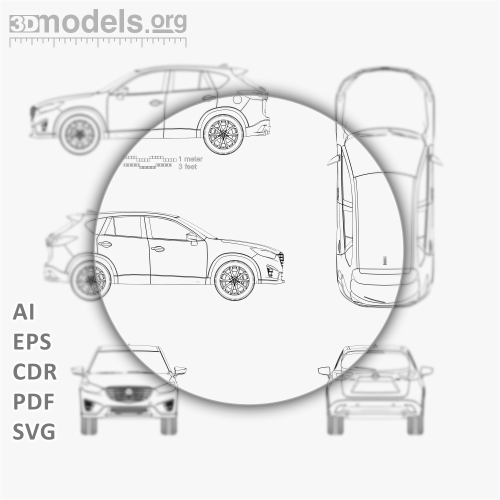 Mazda CX-5 (KE) 2018 Vector Blueprint - 3DModels.org