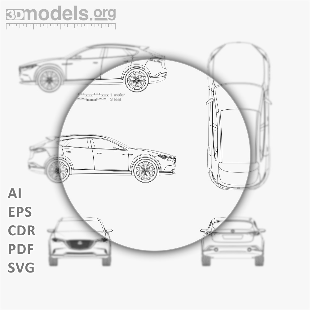Mazda Koeru 2018 Vector Blueprint - 3DModels.org