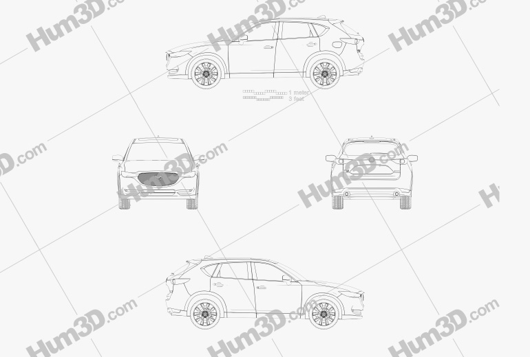 Mazda CX-5 2020 Blueprint - 3DModels.org
