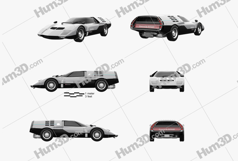 Mazda RX-500 1970 Blueprint Template - 3DModels.org