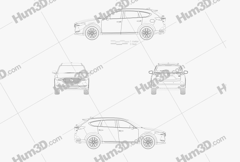 Mazda CX-8 2020 Blueprint - 3DModels.org