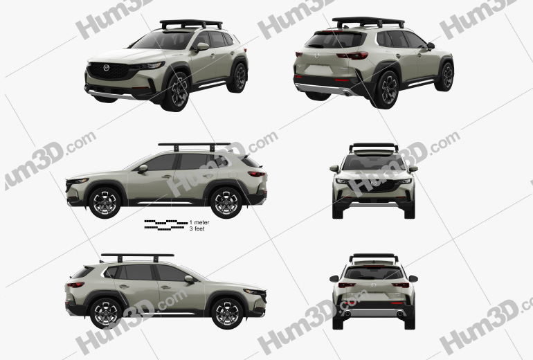 Mazda CX-50 Skyactiv-G Turbo US-spec 2023 Blueprint Template - 3DModels.org