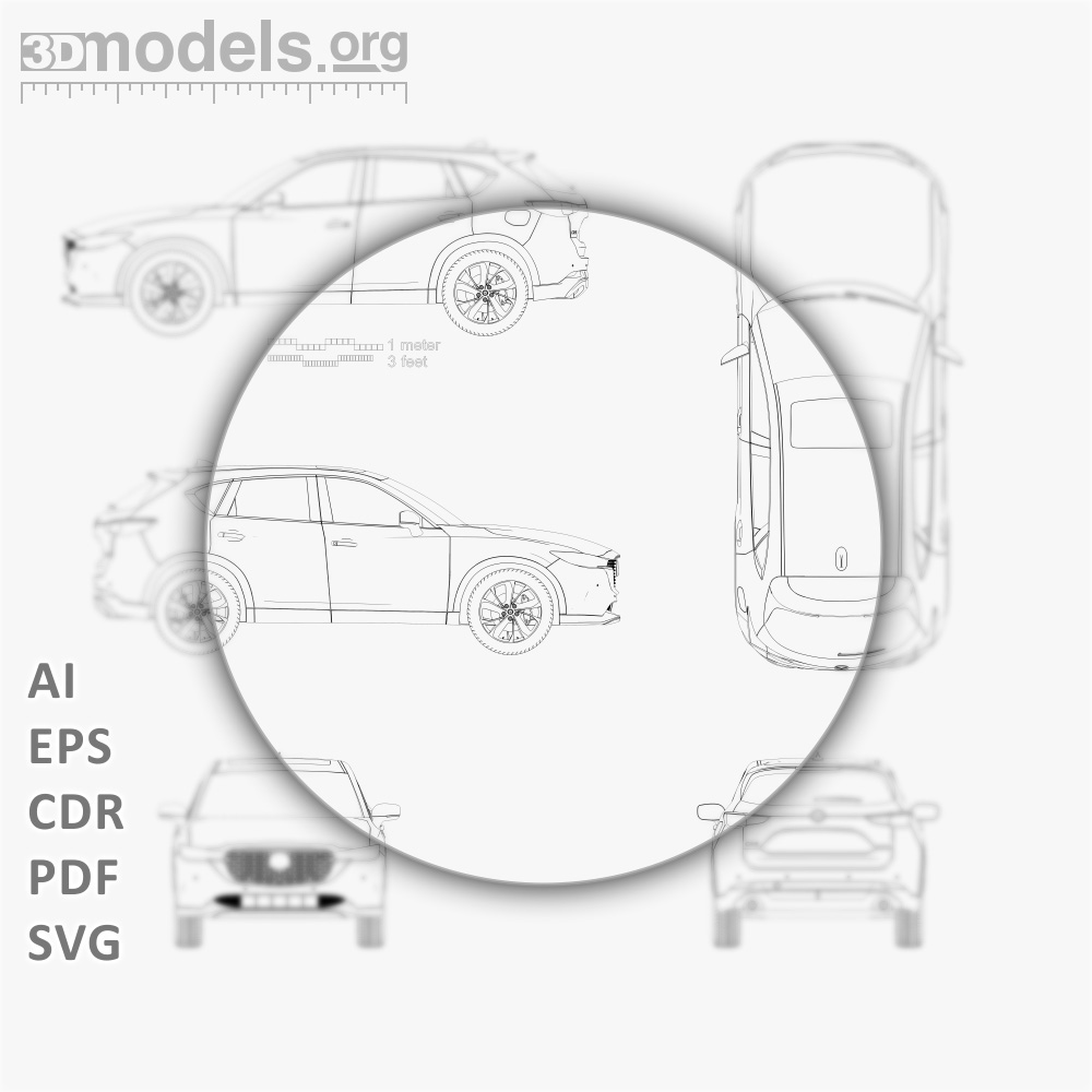 Mazda CX-5 2025 Vector Blueprint - 3DModels.org