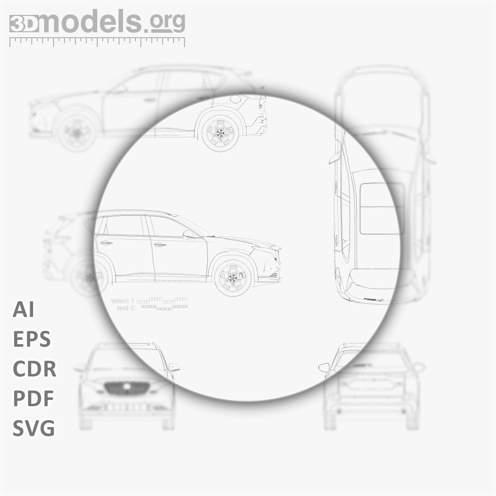 Mazda CX-5 G 2025 Vector Blueprint - 3DModels.org