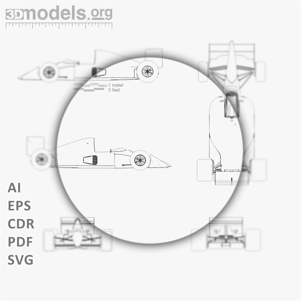McLaren MP4-6 1991 Vector Blueprint - 3DModels.org