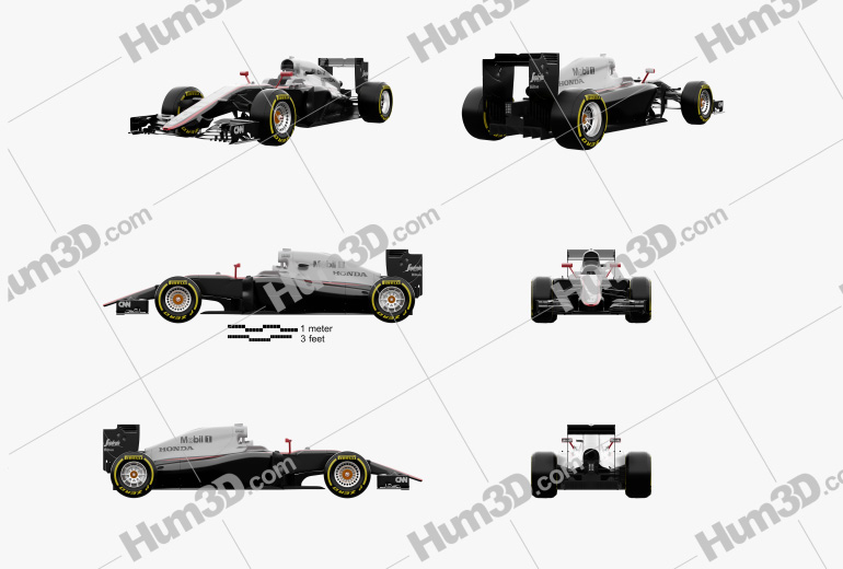 McLaren MP4-30 2015 Blueprint Template - 3DModels.org