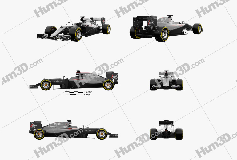 McLaren MP4-31 2016 Blueprint Template - 3DModels.org