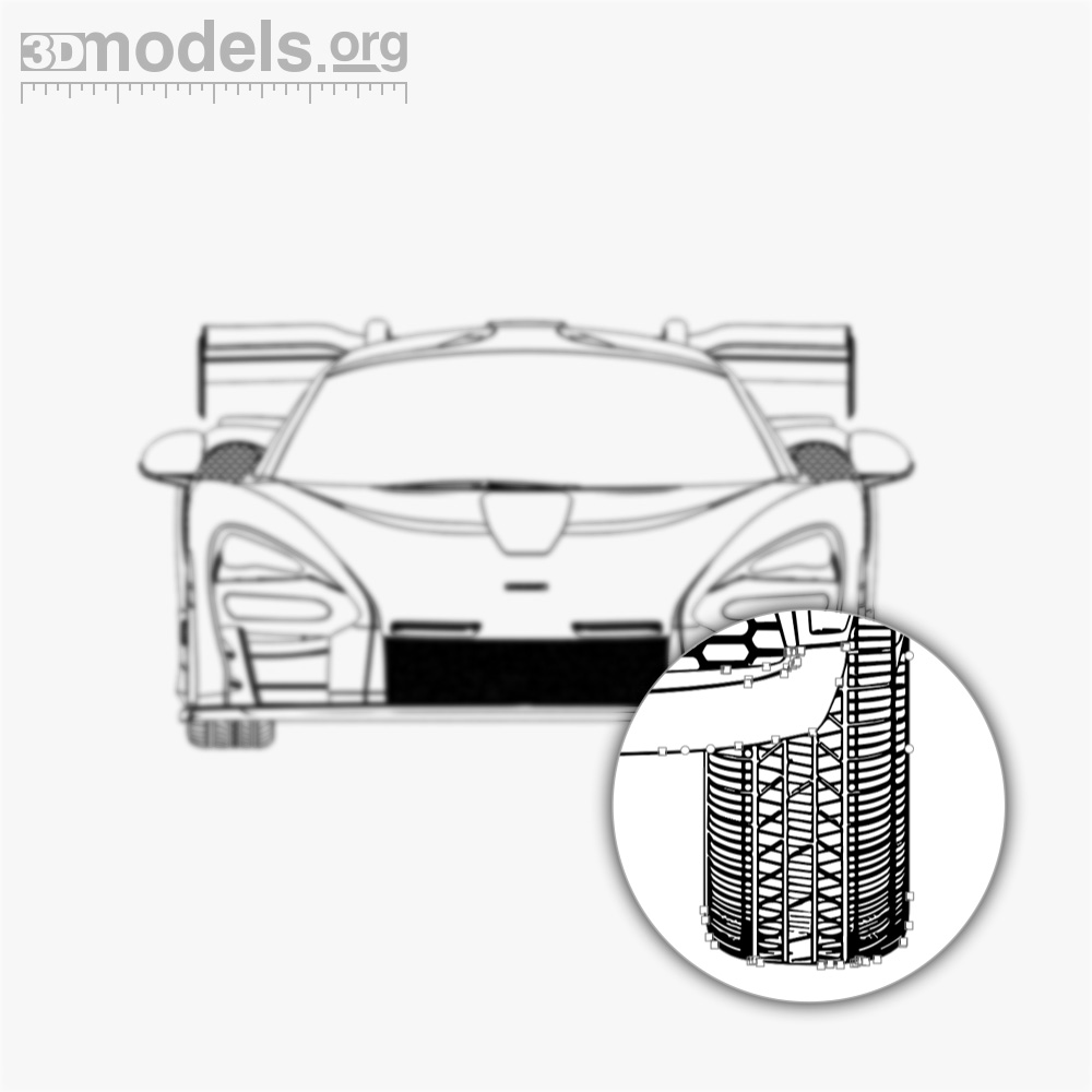 McLaren Senna 2020 Vector Blueprint - 3DModels.org