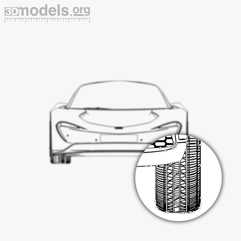 McLaren Speedtail 2021 Vector Blueprint - 3DModels.org