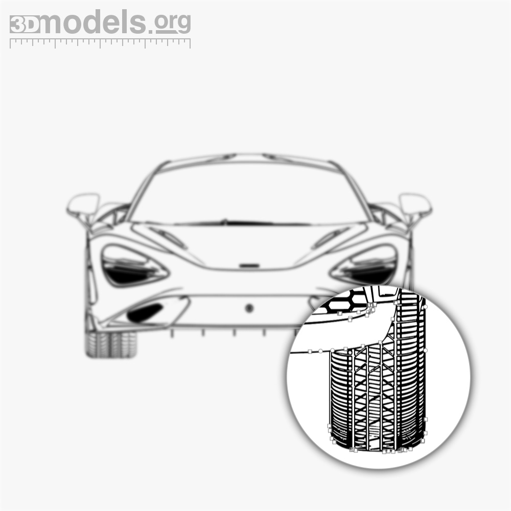 McLaren 765LT 2022 Vector Blueprint - 3DModels.org