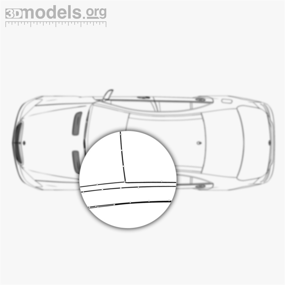 Mercedes-Benz S-class 2011 Vector Blueprint - 3DModels.org