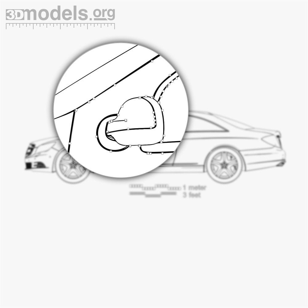 Mercedes-Benz CL-class W216 2014 Vector Blueprint - 3DModels.org
