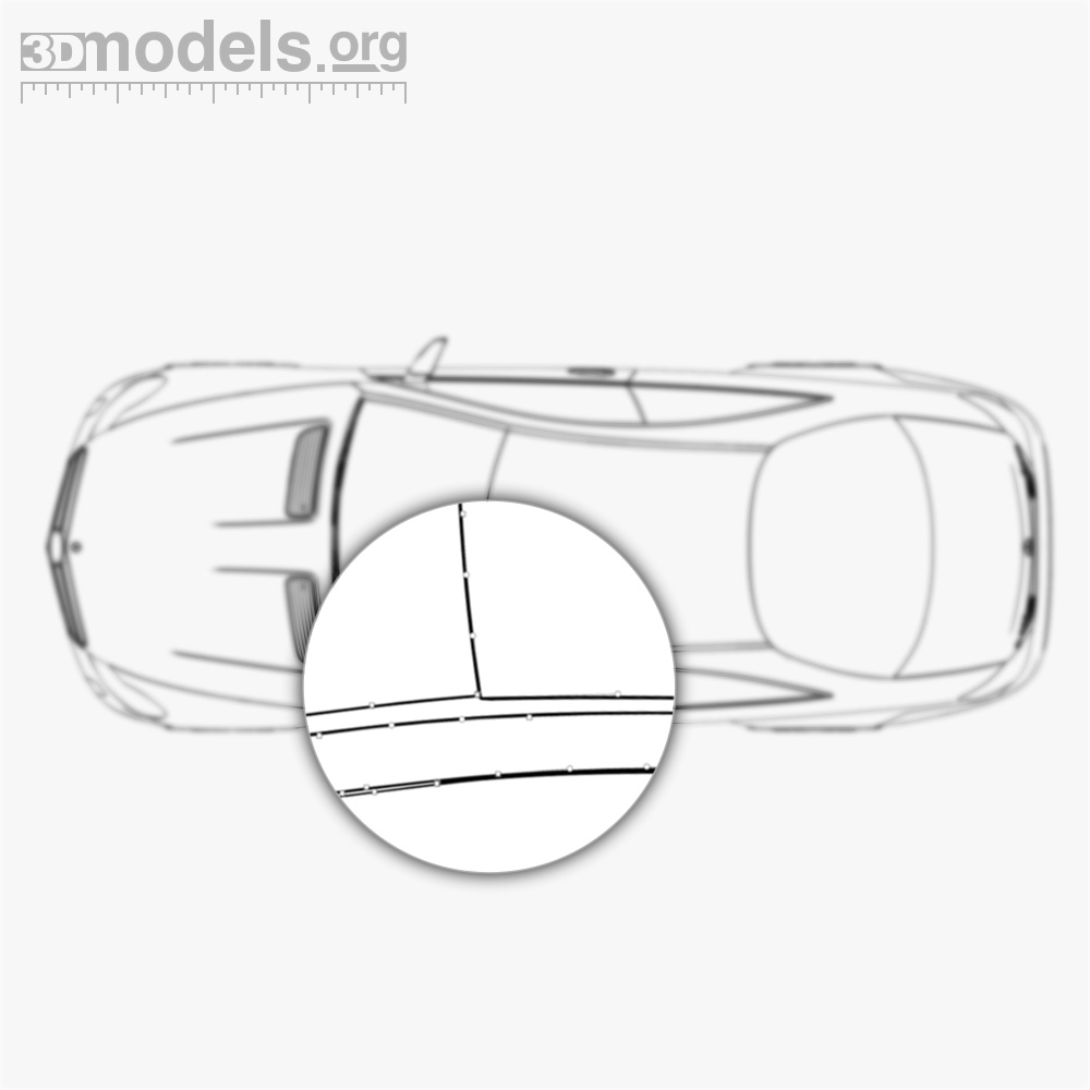Mercedes-Benz CL-class W216 2014 Vector Blueprint - 3DModels.org