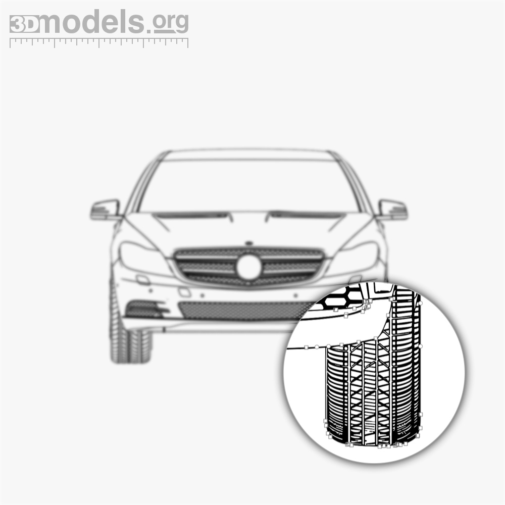 Mercedes-Benz CL-class W216 2014 Vector Blueprint - 3DModels.org