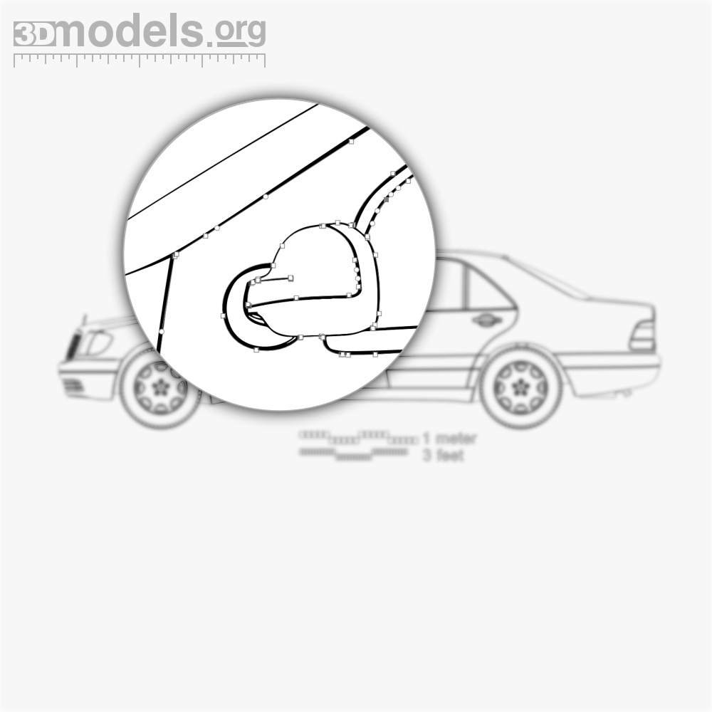 Mercedes-Benz S-class (W140) 2006 Vector Blueprint - 3DModels.org